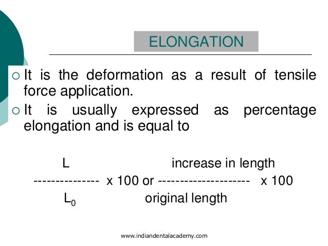 Elongation Formula