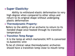 Wires in othodontics | PPTX