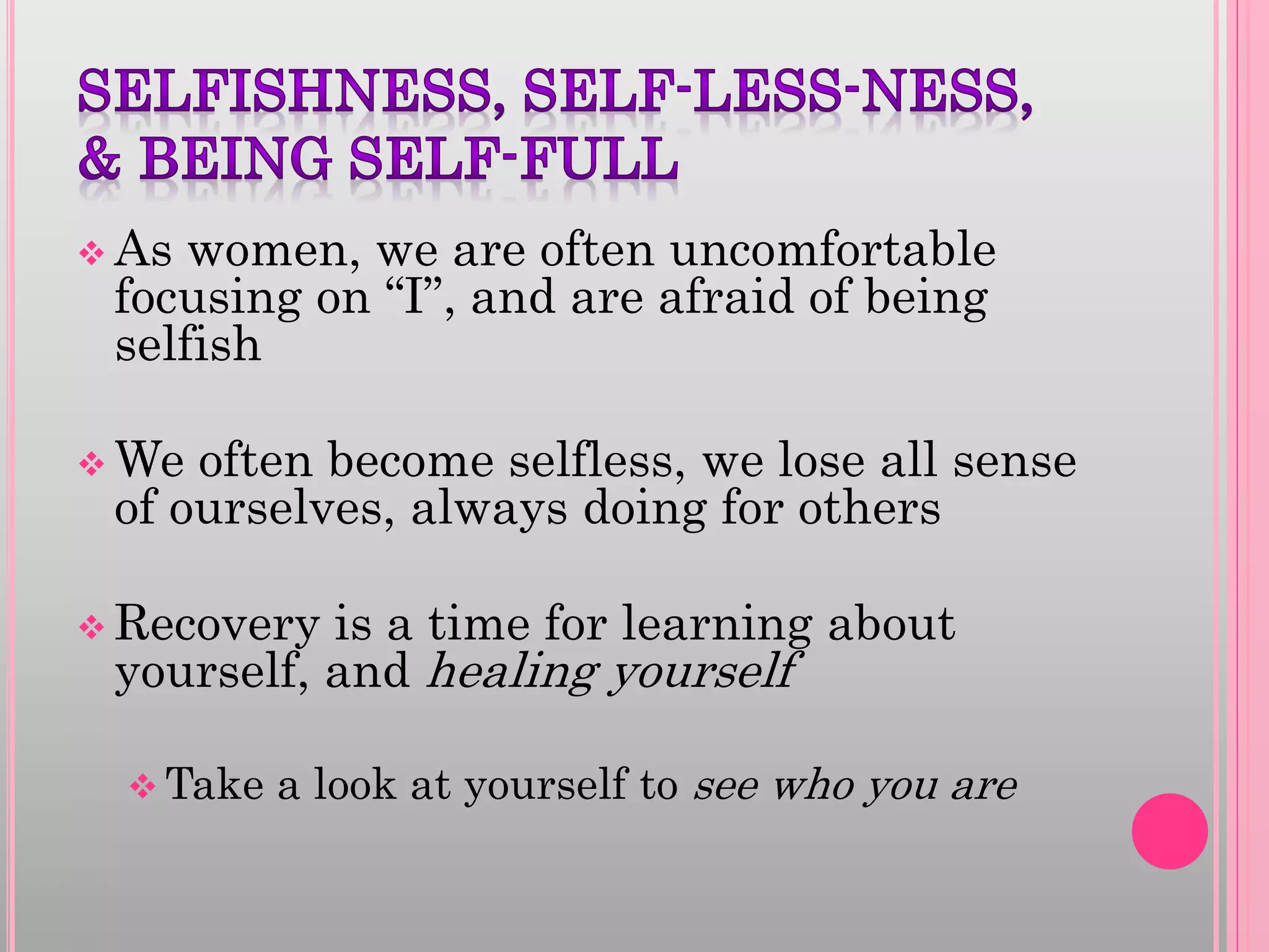 Women In Recovery Maslows Needs and Wants | PPTX
