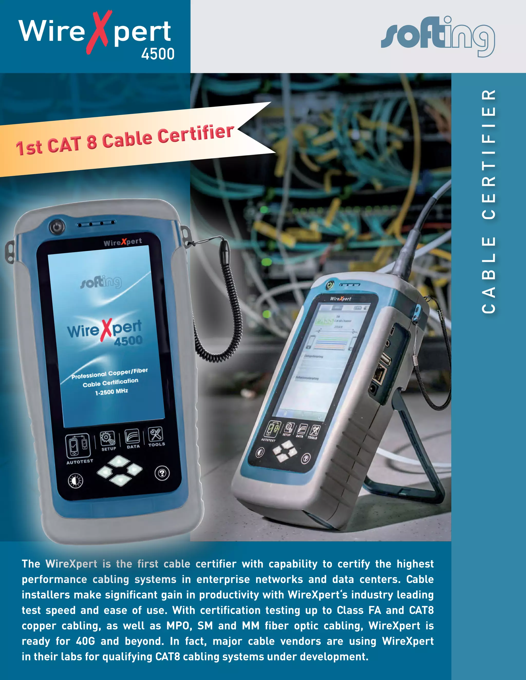 Wirexpert 4500 es un certificador de cable utp | PDF