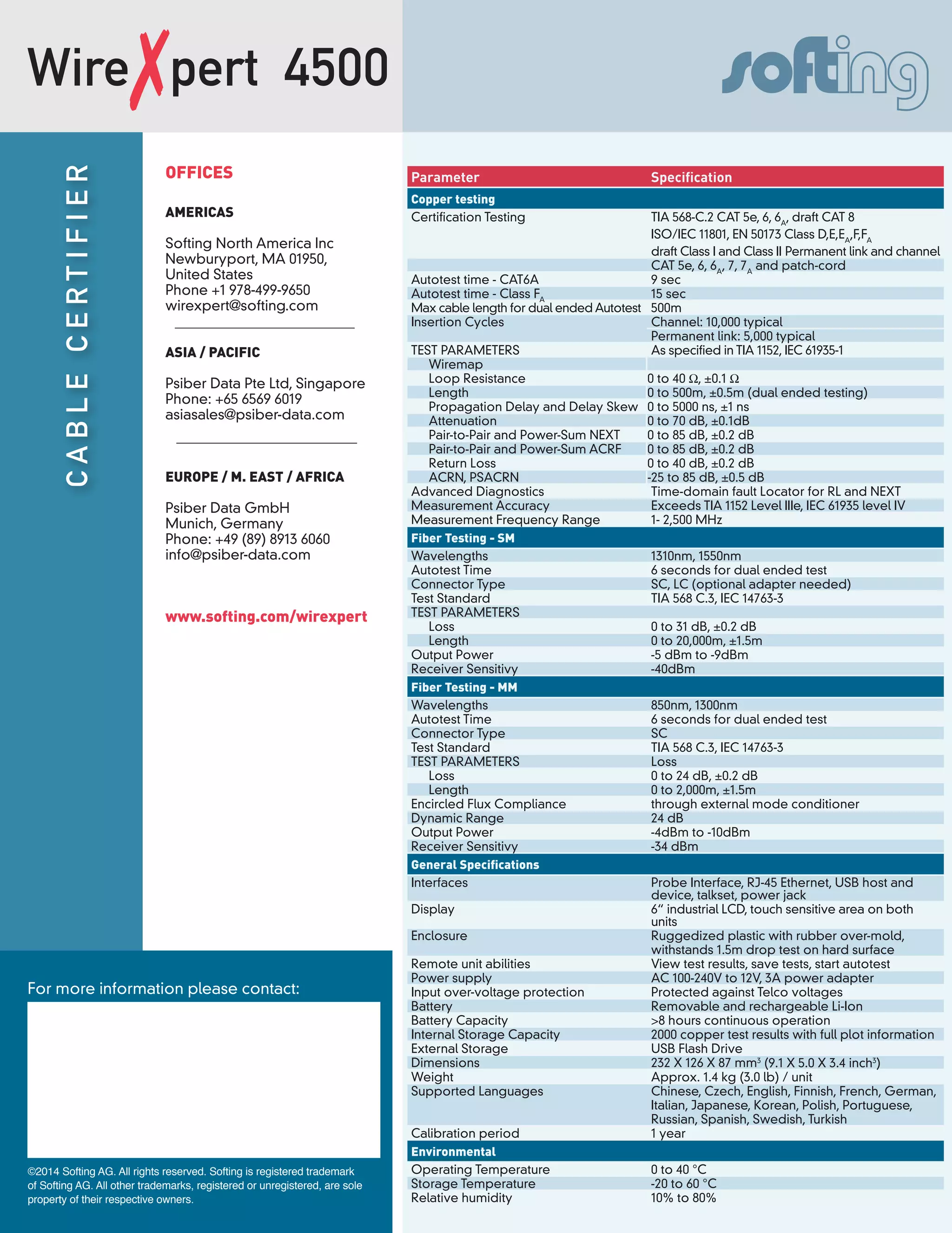 Wirexpert 4500 es un certificador de cable utp | PDF