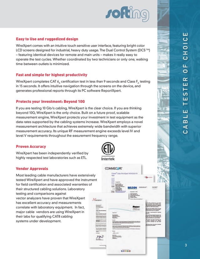 Wirexpert 4500 es un certificador de cable utp | PDF