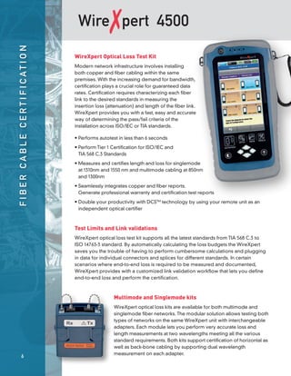 Wirexpert 4500 es un certificador de cable utp | PDF