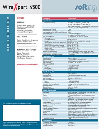Wirexpert 4500 es un certificador de cable utp | PDF
