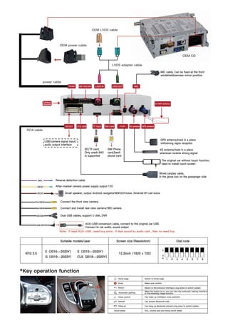 Installation Wiring Diagram for Mercedes W213 Android Screen Upgrade | PDF