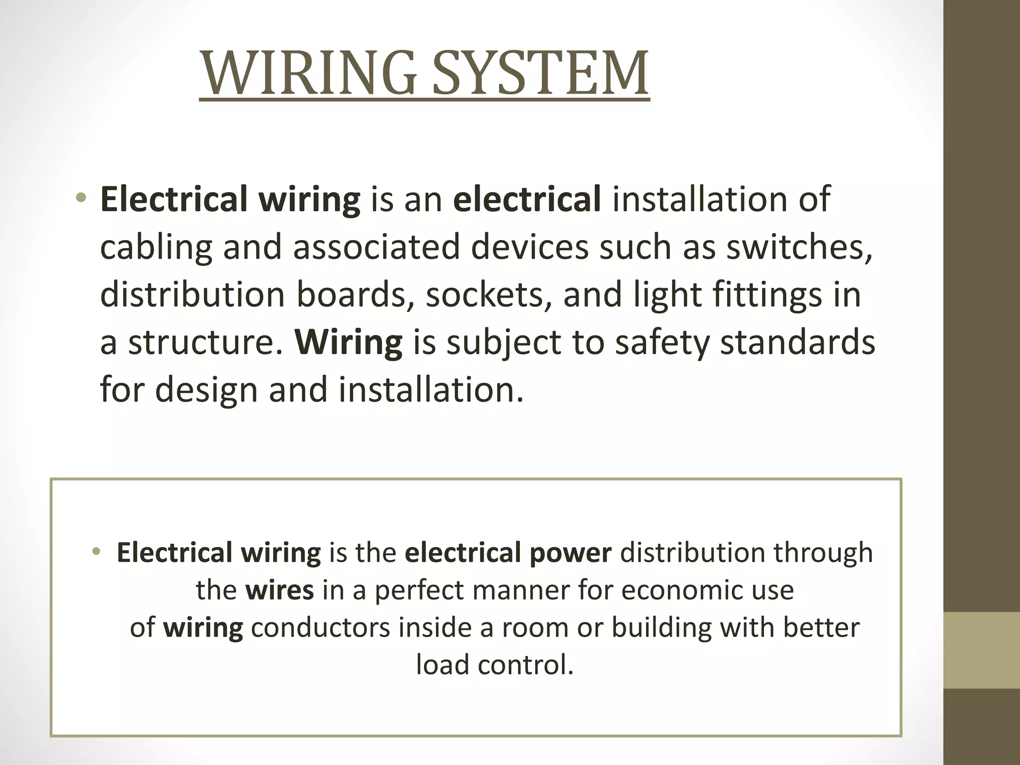Wiring system building services | PPTX