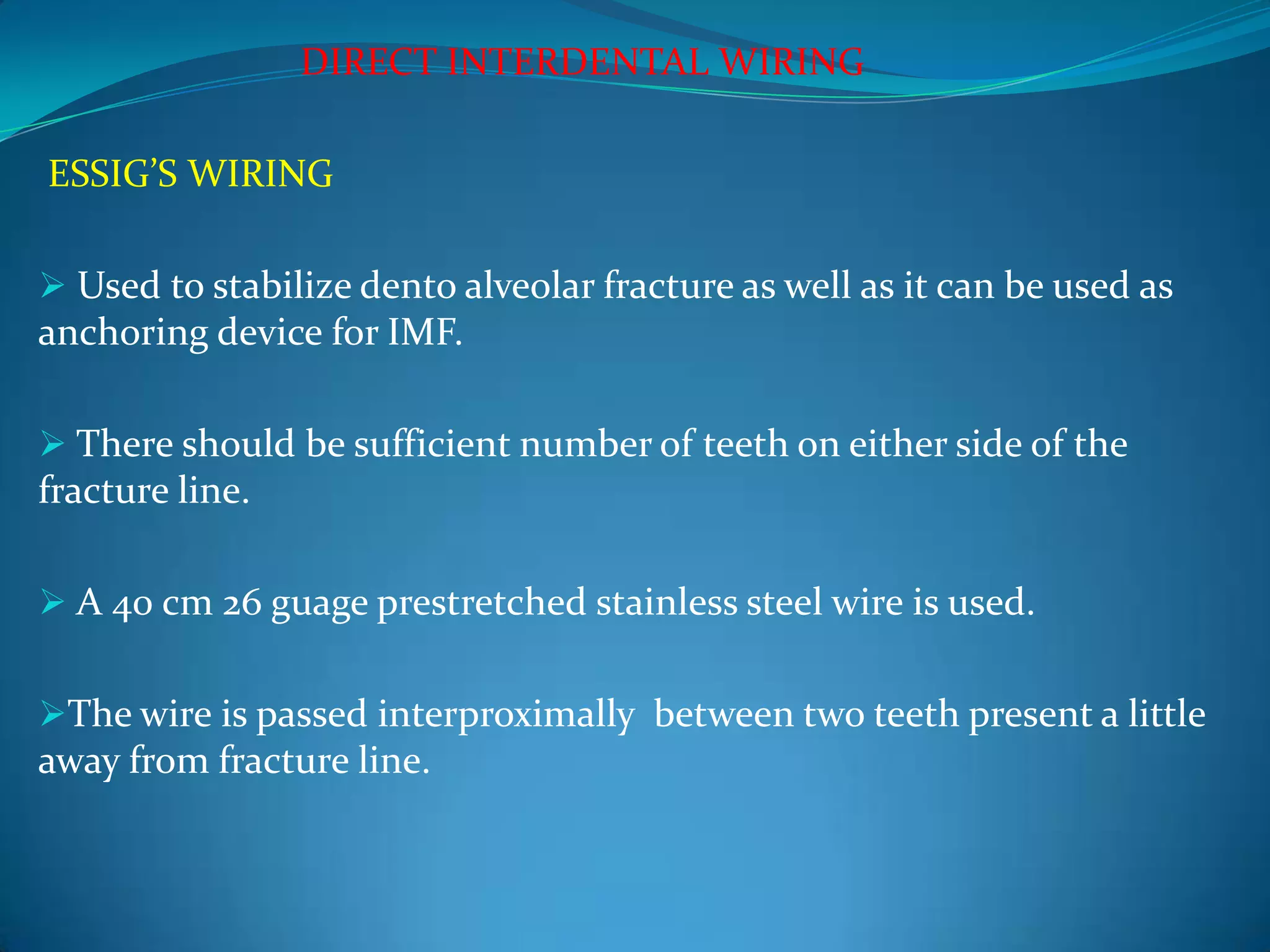 Wiring techniques in maxillofacial surgery | PPTX
