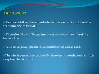 Wiring techniques in maxillofacial surgery | PPTX