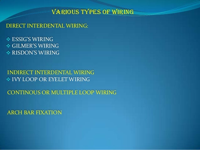 Wiring techniques in maxillofacial surgery