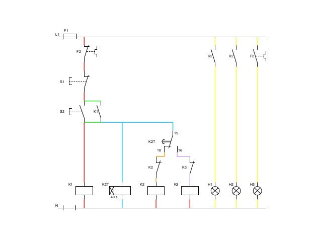 Wirkschaltschema S-D-Anlauf