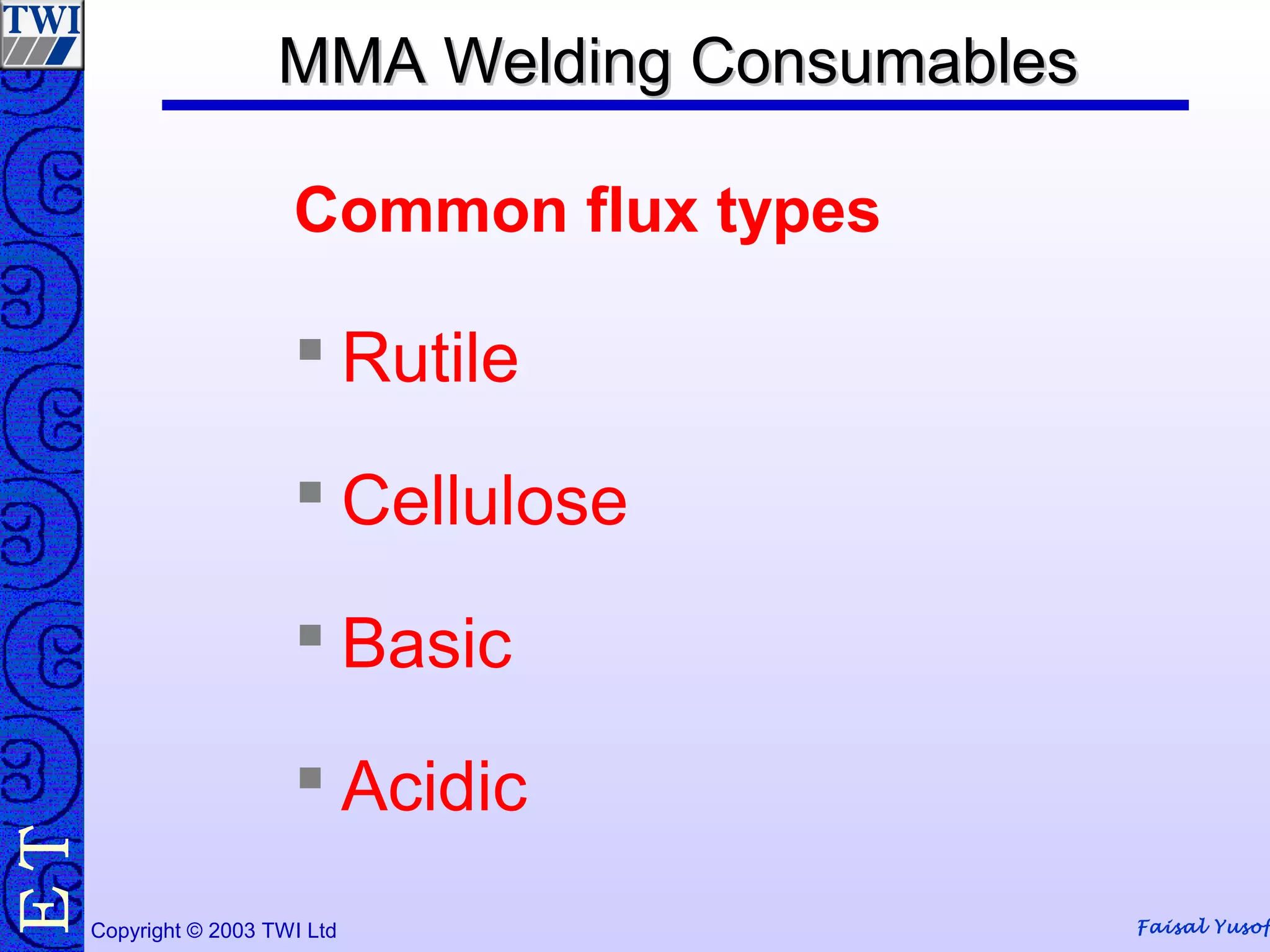 Wis5 welding consumables 18 | PPT