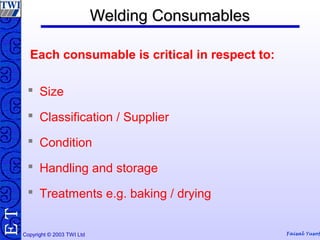 Wis5 welding consumables 18 | PPT