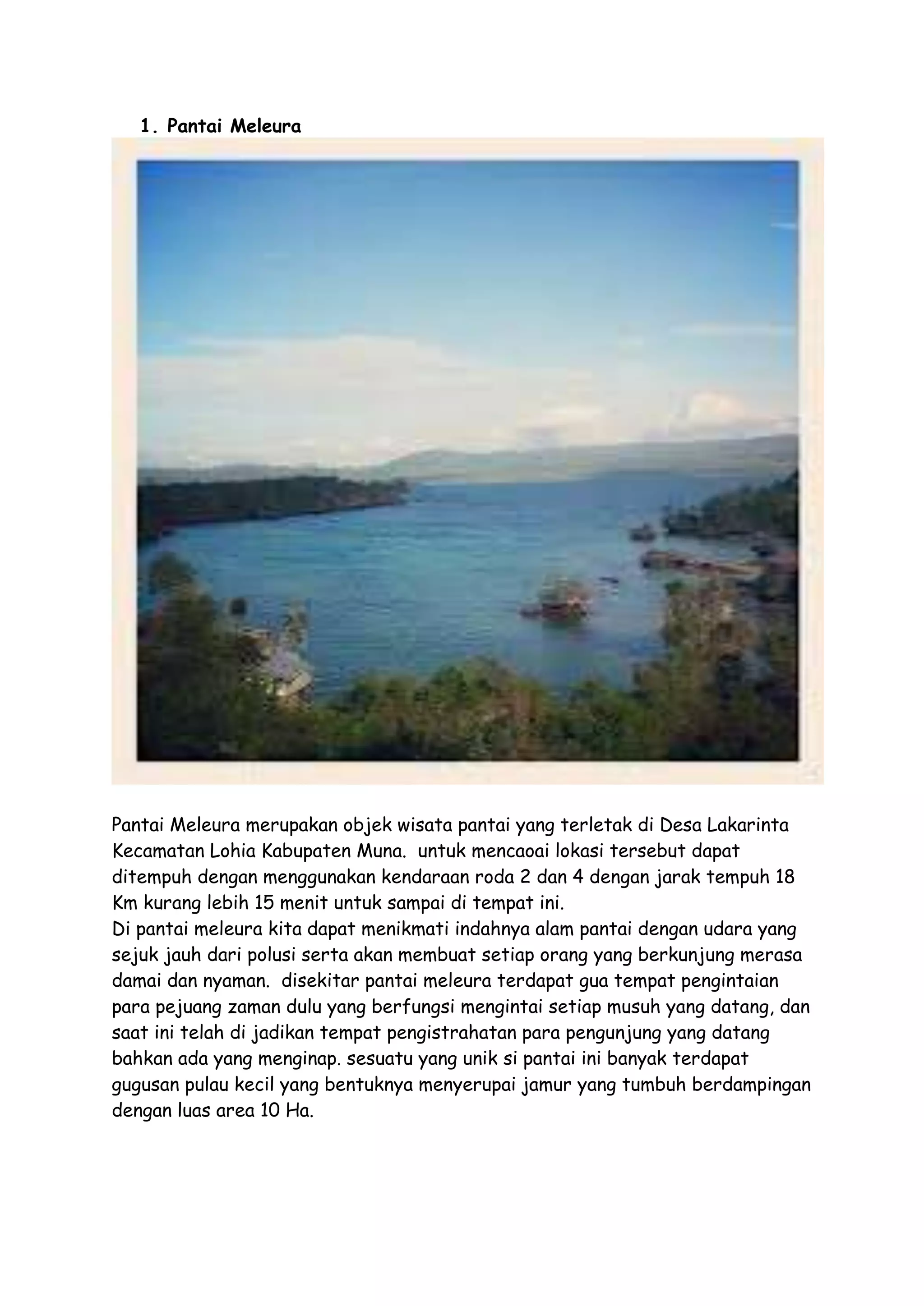 Wisata pantai kabupaten muna | DOCX