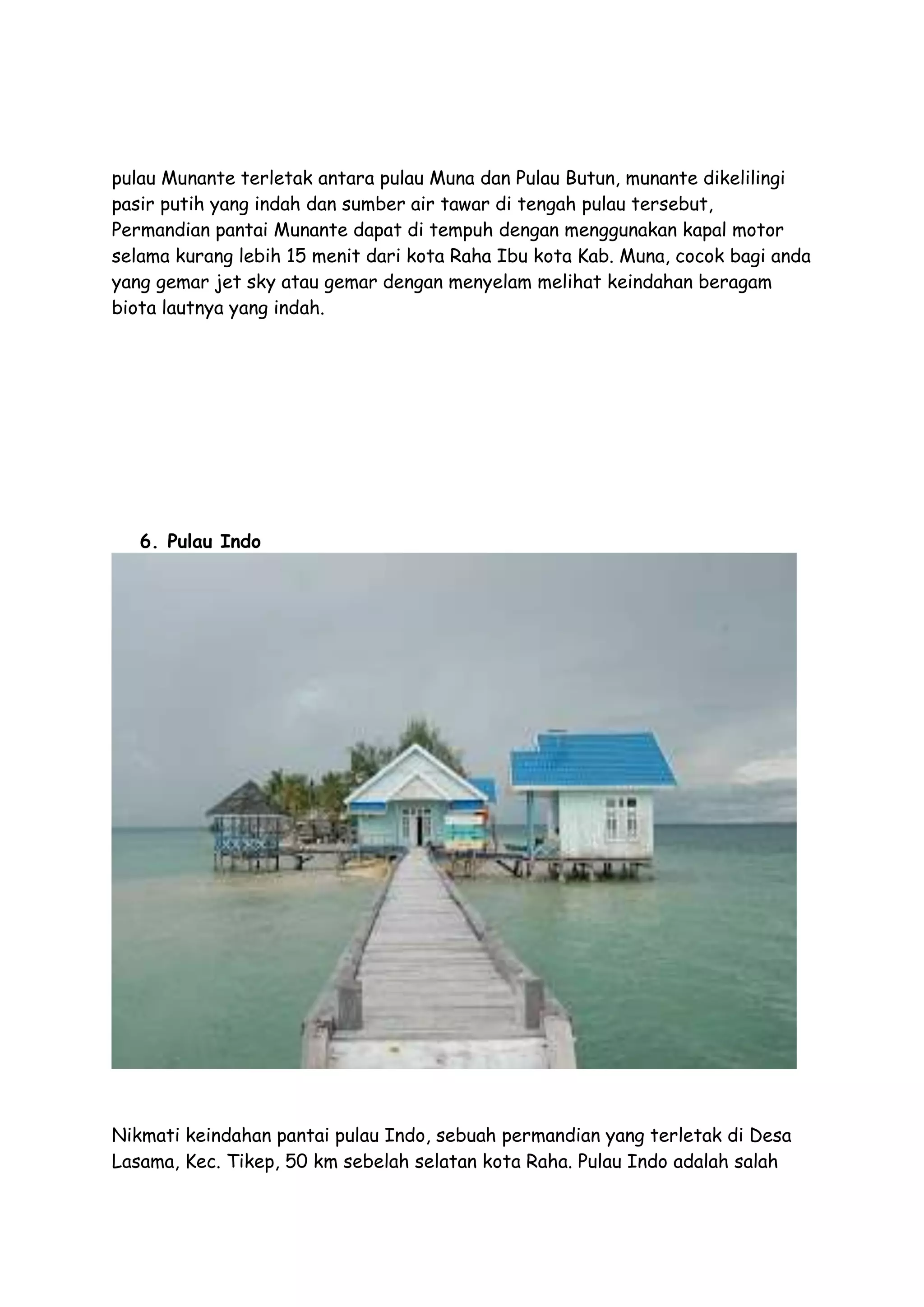 Wisata pantai kabupaten muna | DOCX