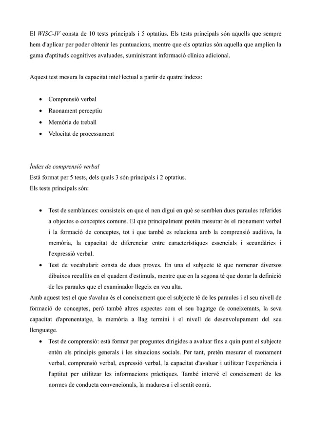 Treball WISC-IV | DOC