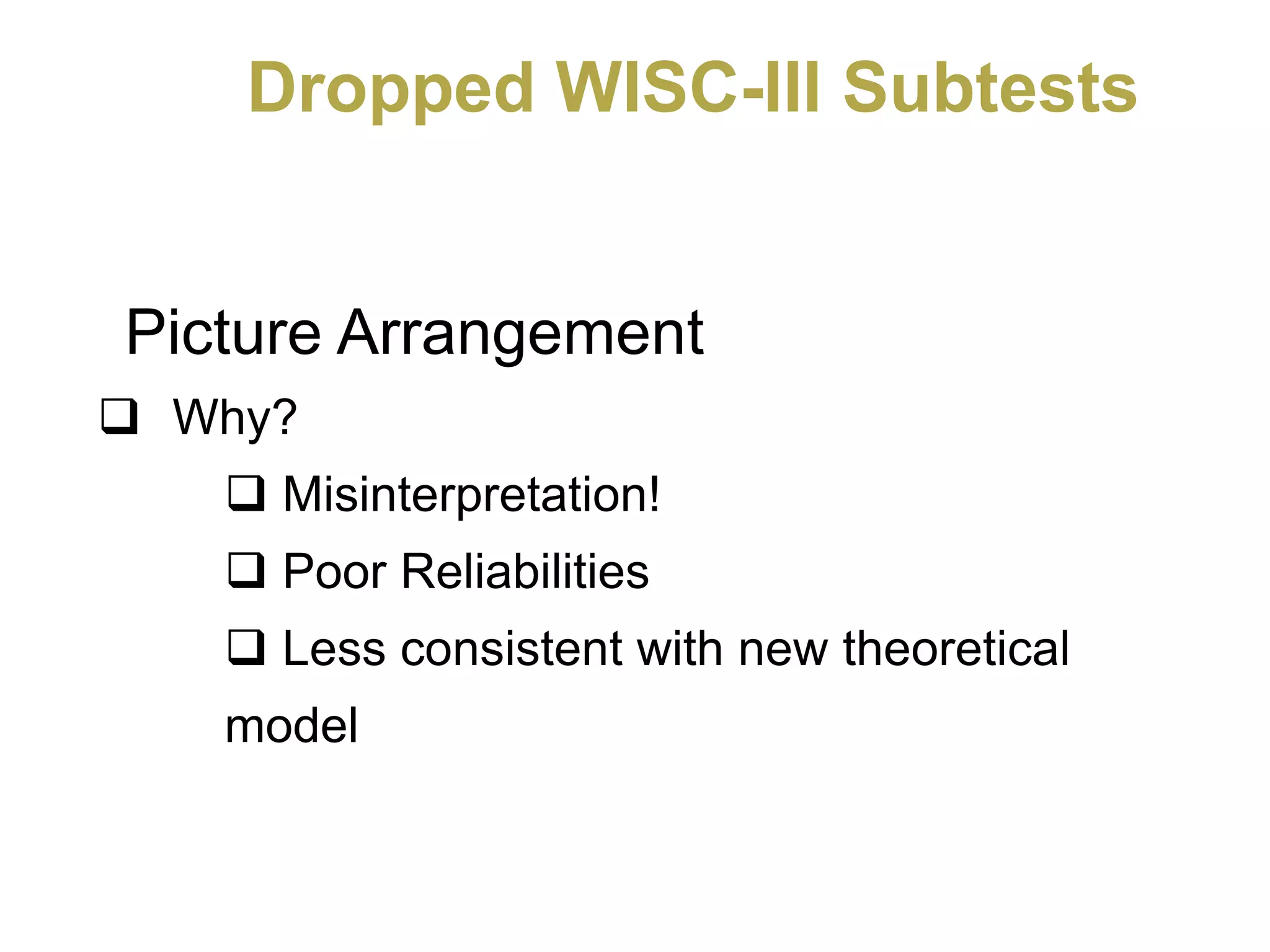 WISC-IV Introduction Handout.ppt | Standardized Testing | Educational ...