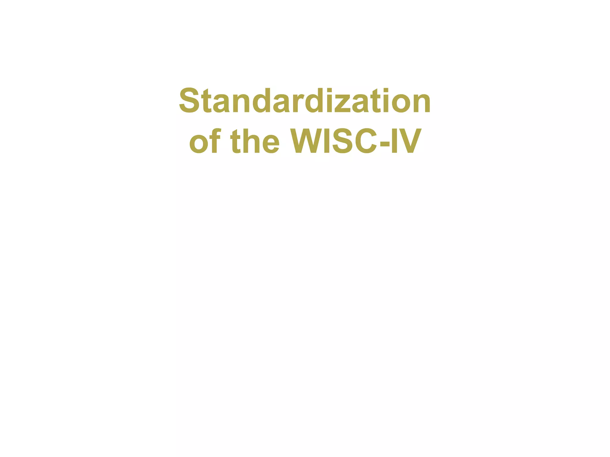WISC-IV Introduction Handout.ppt | Standardized Testing | Educational ...