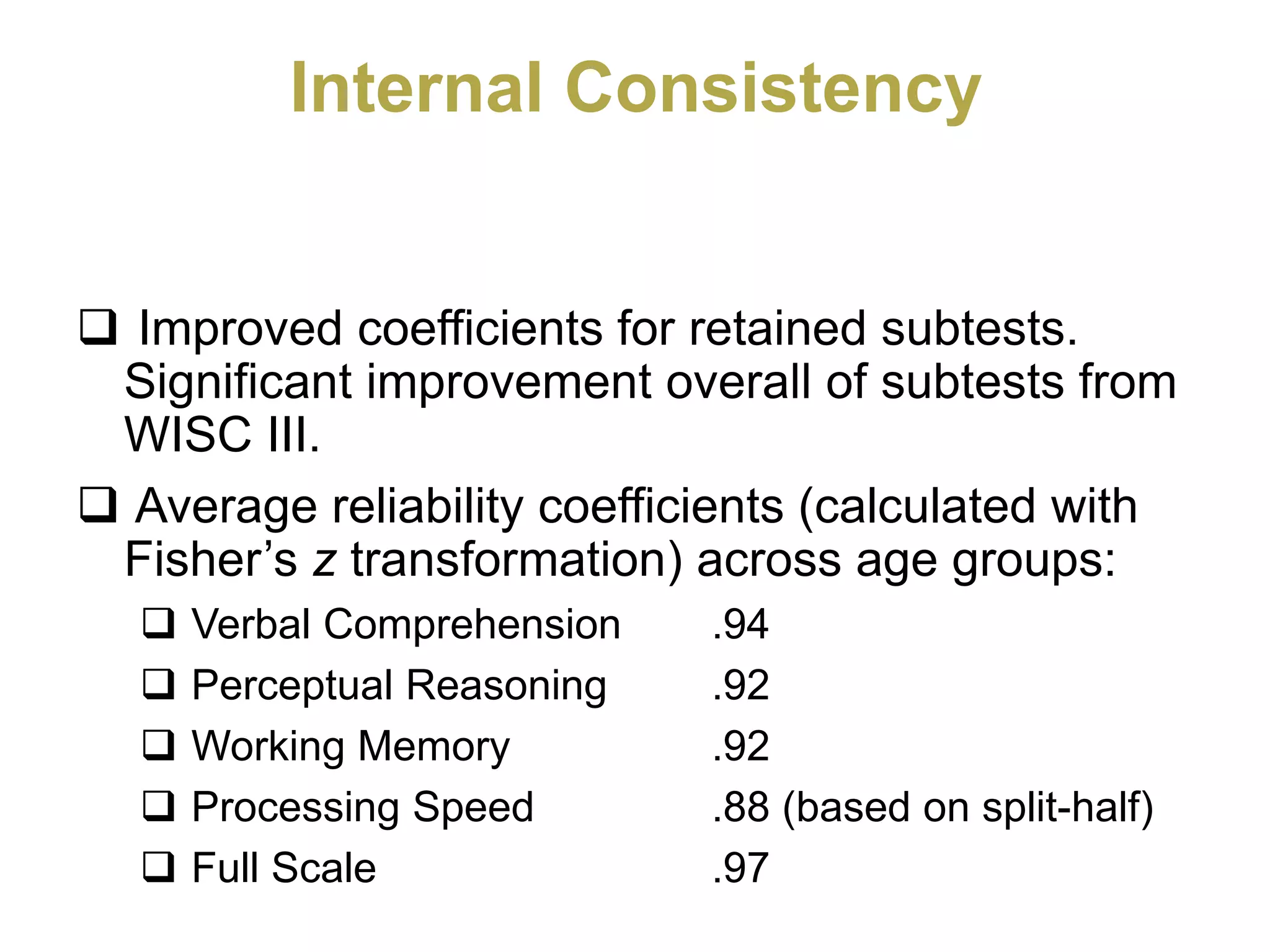 WISC-IV Introduction Handout.ppt | Standardized Testing | Educational ...
