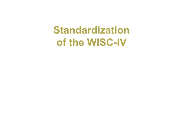 WISC-IV Introduction Handout.ppt | Standardized Testing | Educational ...