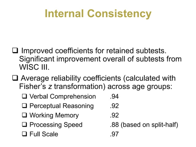 WISC-IV Introduction Handout.ppt | Standardized Testing | Educational ...