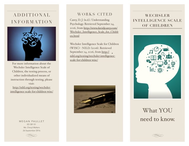 Standardized Test Research: Wechsler Intelligence Scale of Children | PPT