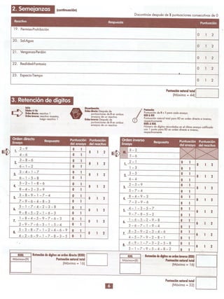 Protocolo de Registro y Anotación del WISC IV incluyendo BUSQUEDA DE ...