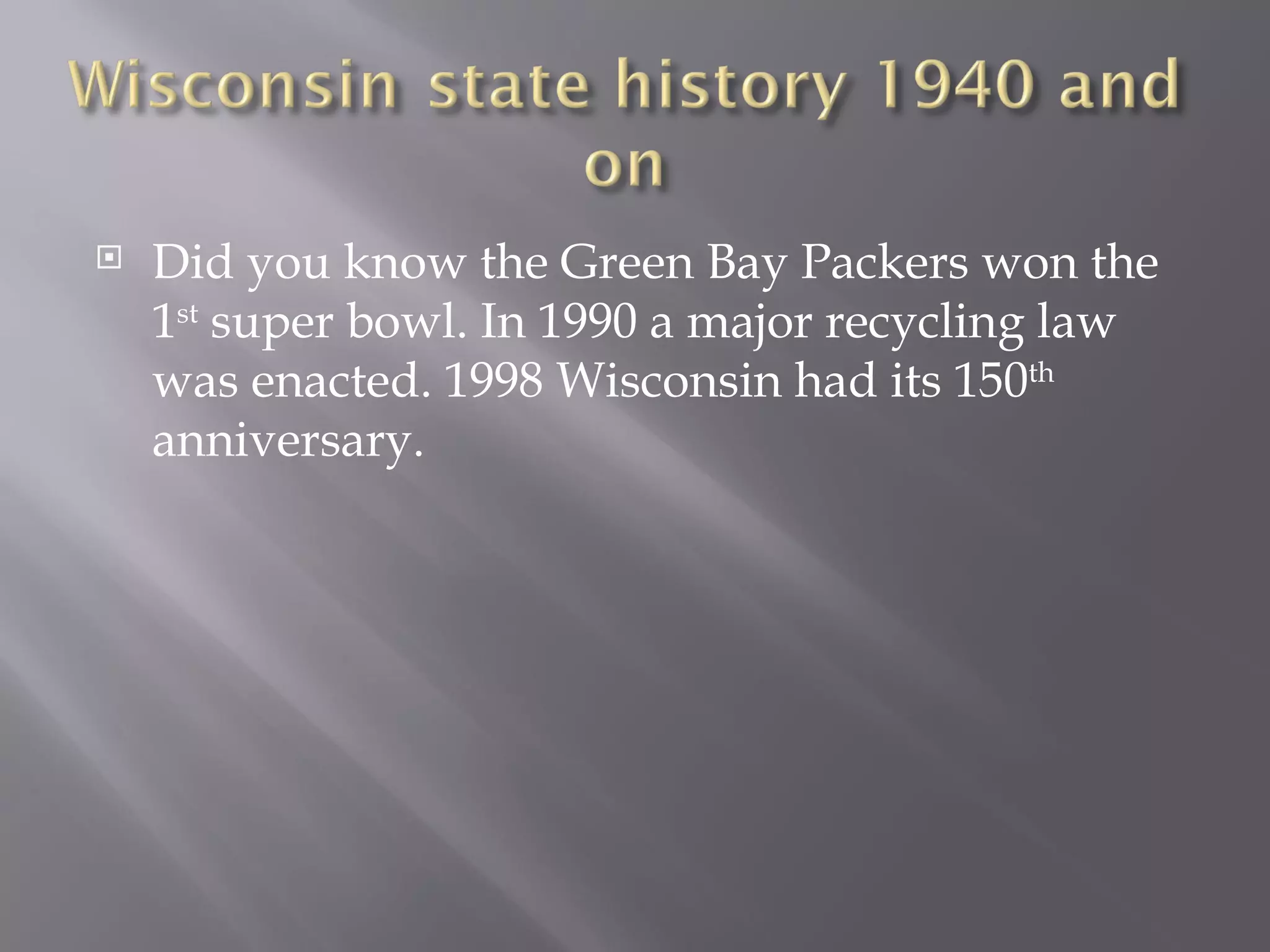 Wisconsin slideshow | PPT
