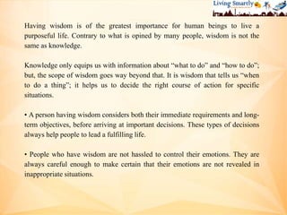 Wisdom . | PPTX | Spirituality | Religion & Spirituality