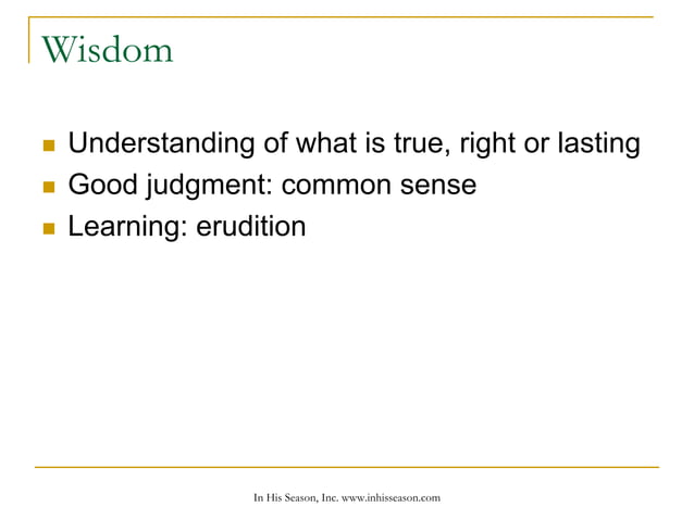 Wisdom and faith | PPT