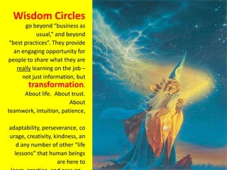 WISDOM CIRCLES: Sparking Insight Via Personal Story Telling | PPT