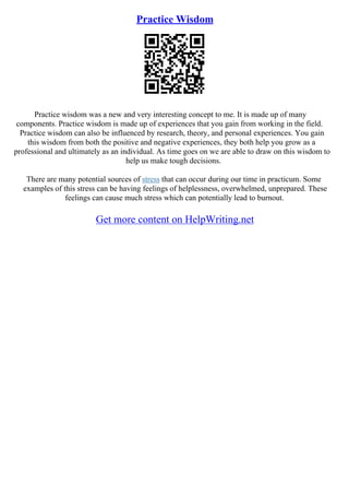 Wisdom Essay | PDF