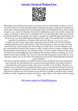 Wisdom Essay | PDF | Religion & Spirituality