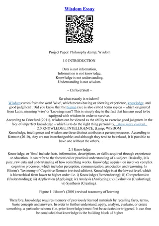 Wisdom Essay | PDF | Religion & Spirituality