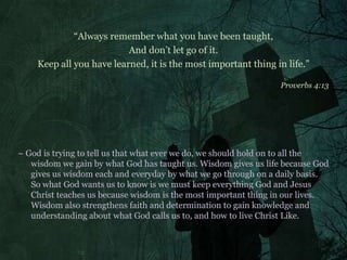 Wisdom gives life | PPTX