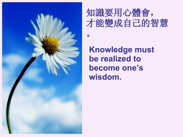 Wise sayings for happy living / 静思语使你开心生活 （In English & Chinese）#2/9 | PPT