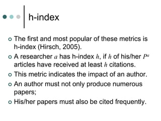 Computing Scientometrics in Large-Scale Academic Search Engines with MapReduce | PPT