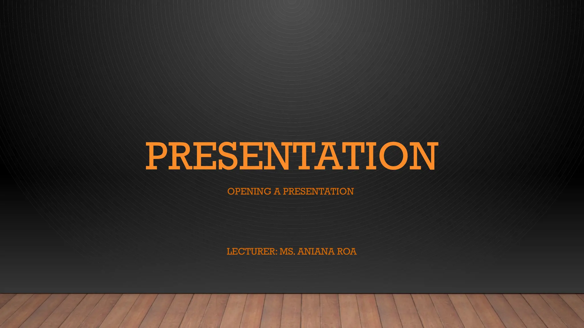 PRESENTATION: WISE Introduction to a presentation | PPTX