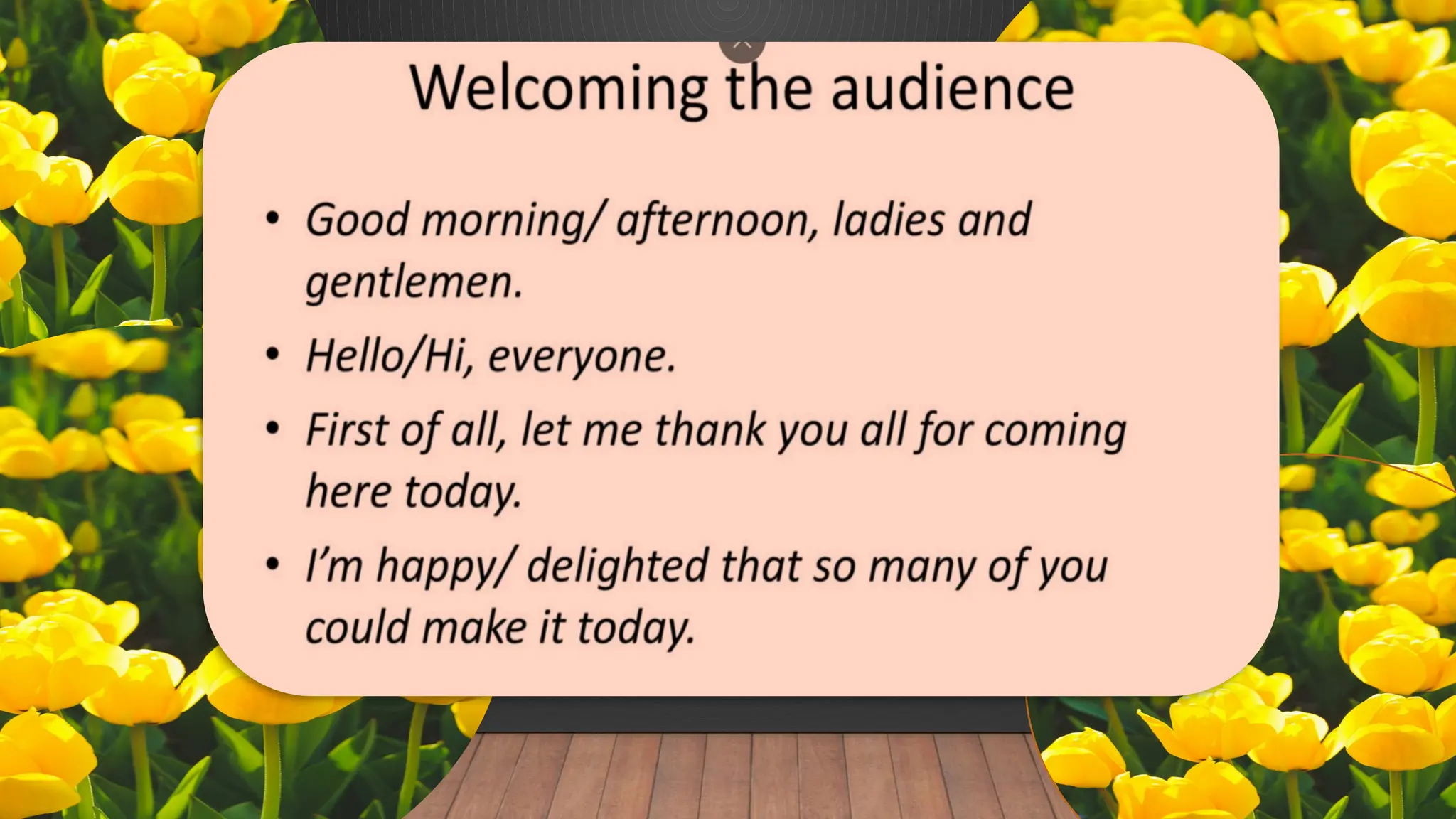 PRESENTATION: WISE Introduction to a presentation | PPTX