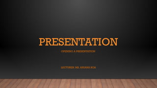 PRESENTATION: WISE Introduction to a presentation | PPTX