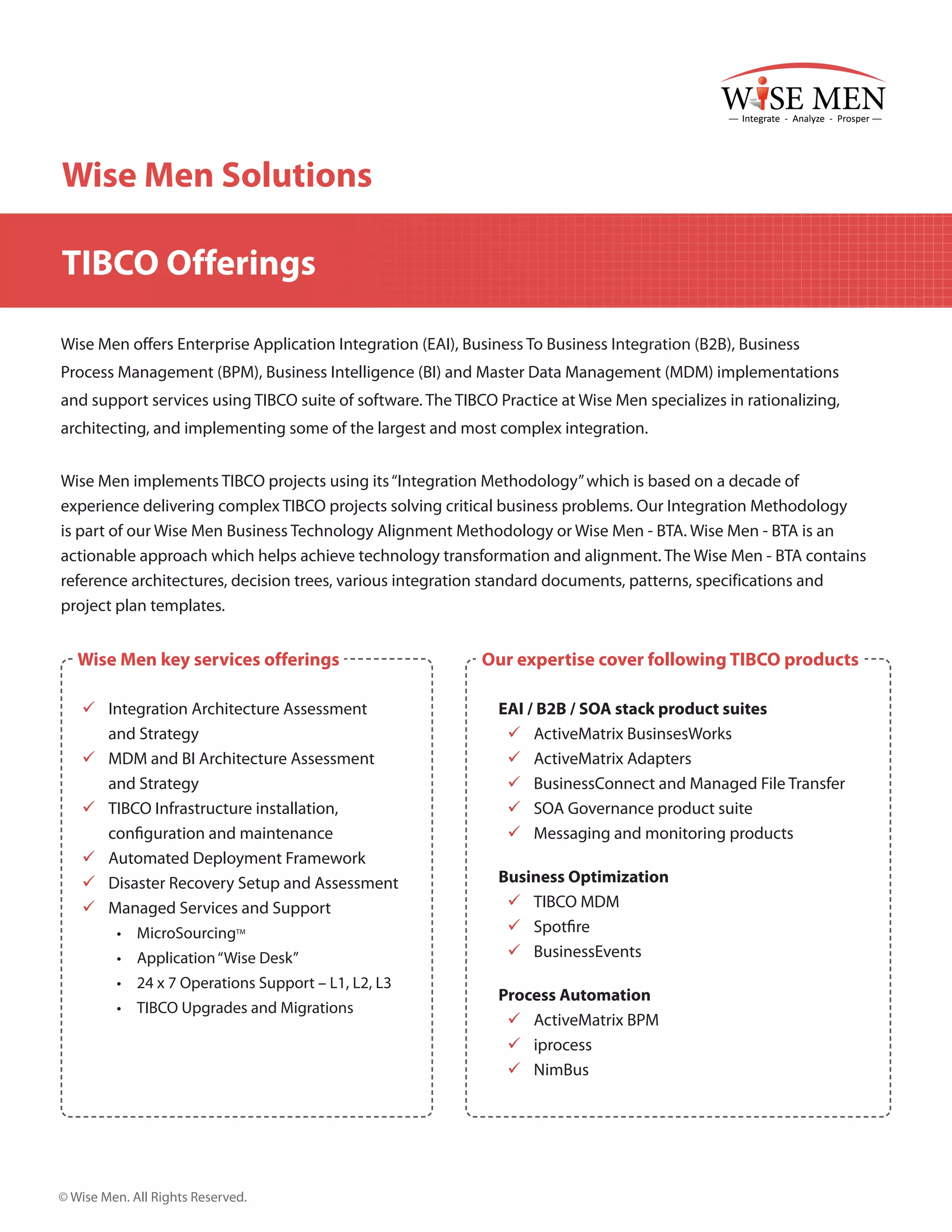 Wise Men TIBCO brochure | PDF | Computer Software and Applications | Computing