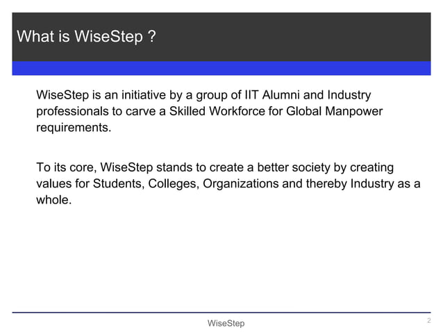 WiseStep Presentation S I O | PPTX