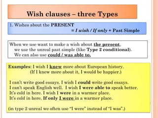 Wish clauses(rules&exercises) | PPT