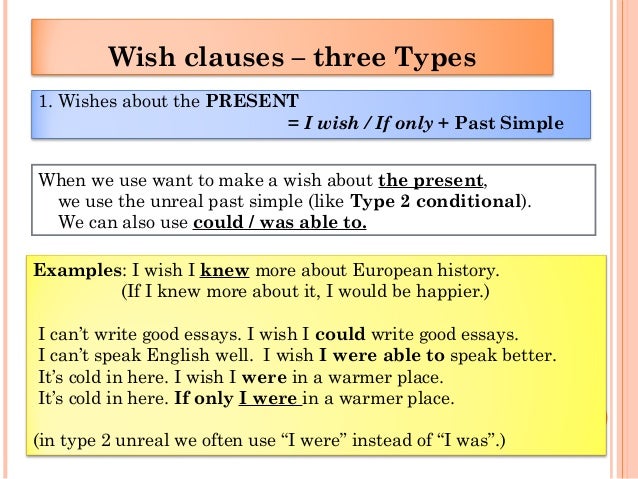 Wish clauses(rules&exercises)