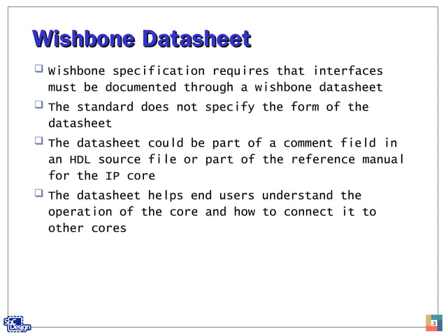 Wishbone interface and bus cycles Wishbone interface and bus cycles