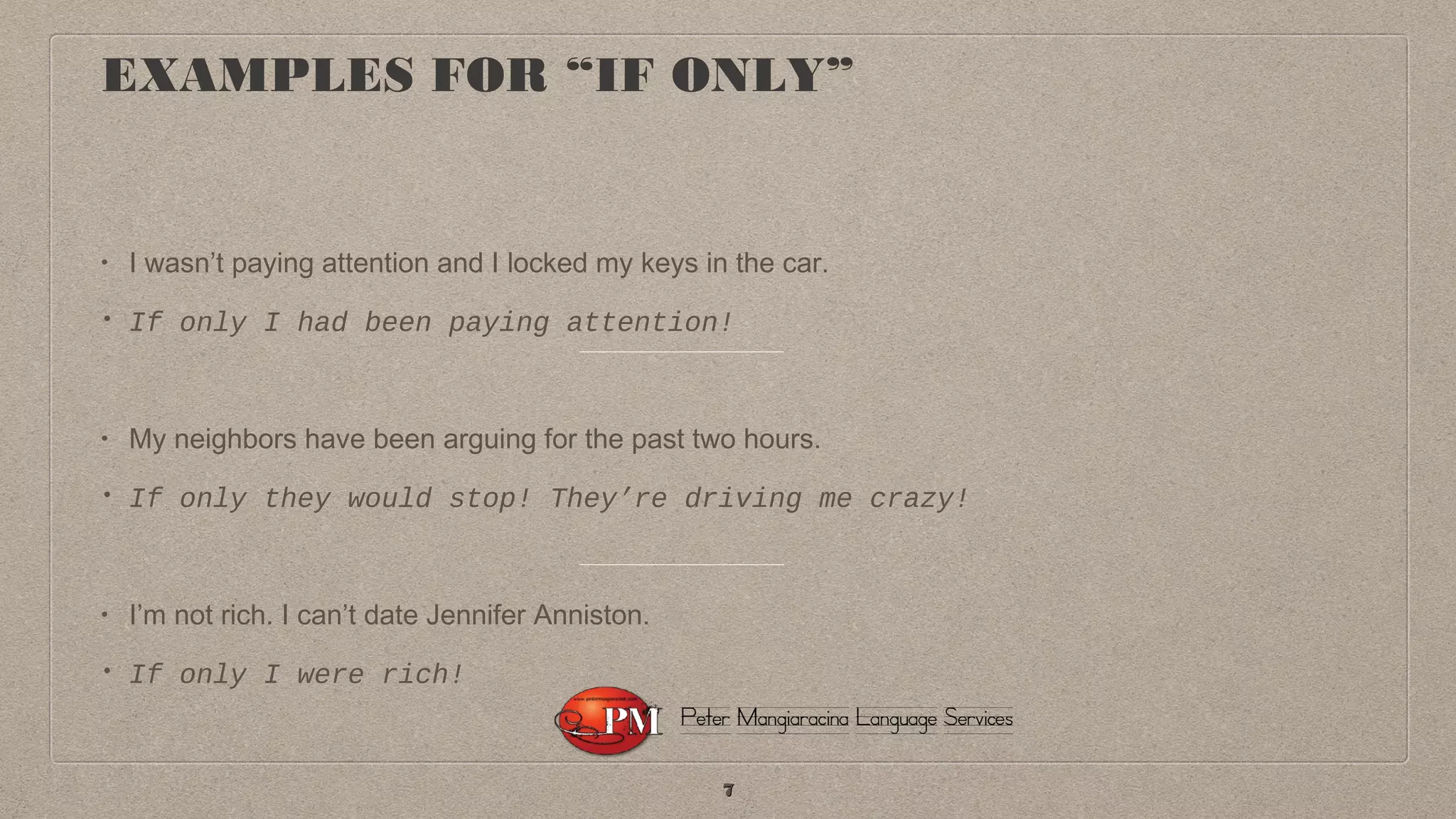 Forms of "Wish" and "If Only" | PPT