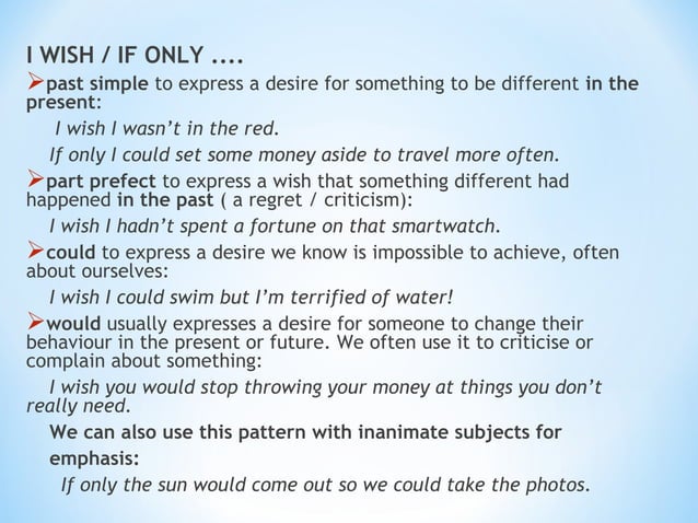 I WISH / IF ONLY & UNREAL PAST | PPT