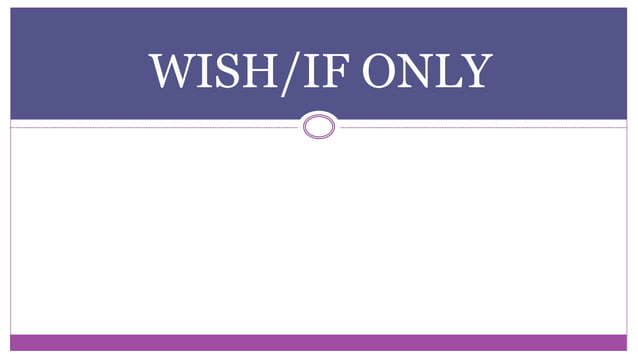 WISH IF ONLY clauses with examples and uses | PPT