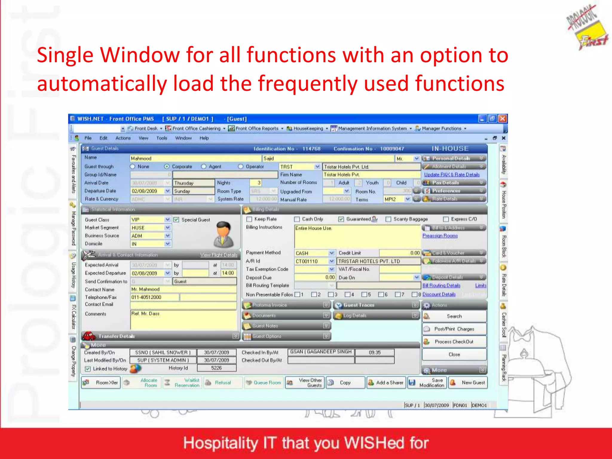 Wishnet - Prologic First - Frontoffice System | PDF