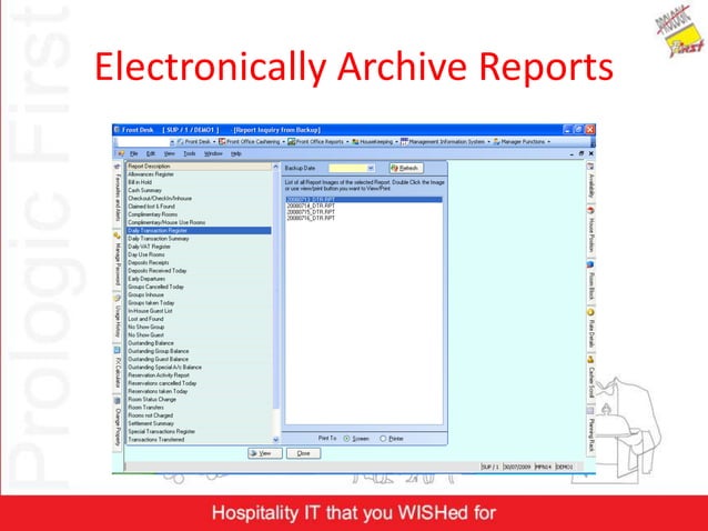 Wishnet - Prologic First - Frontoffice System | PDF