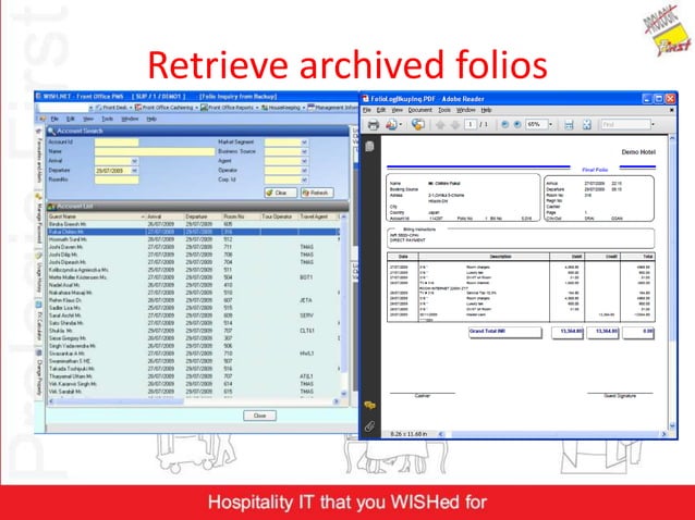Wishnet - Prologic First - Frontoffice System | PDF